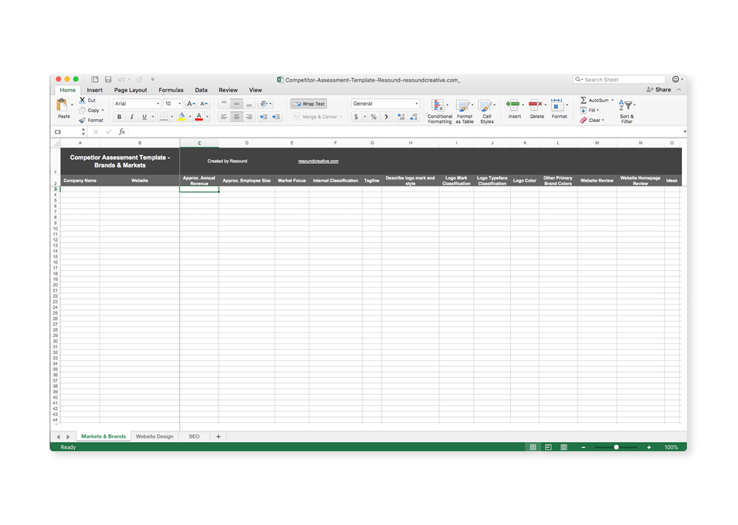 Competitor Analysis Worksheet Resound Branding Tools Competitor Analysis Worksheet Resound Branding Tools